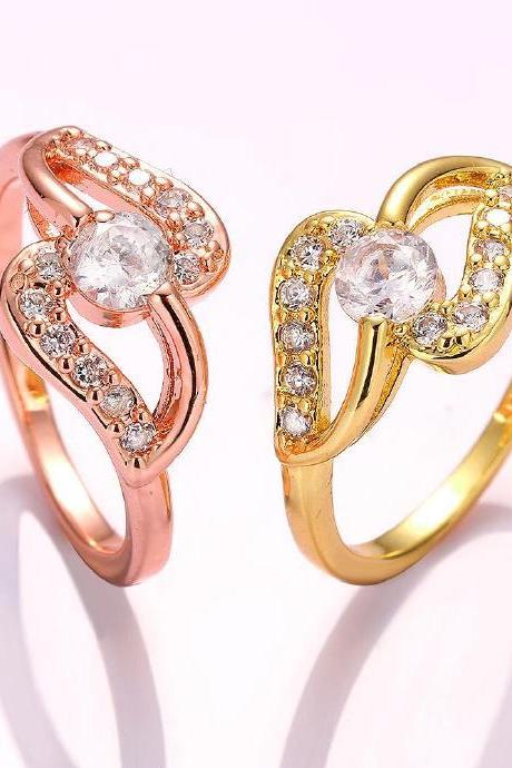 18k White Gold Plated Rhinestone Indian Sapphire Ring on Luulla